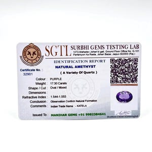 Amethyst Oval Cut Loose Gemstone – 17.30ct Certified Natural Stone for ...
