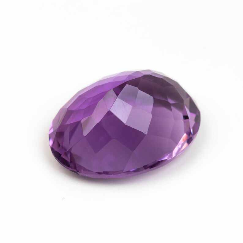 Amethyst Oval Cut Loose Gemstone – 17.30ct Certified Natural Stone for ...