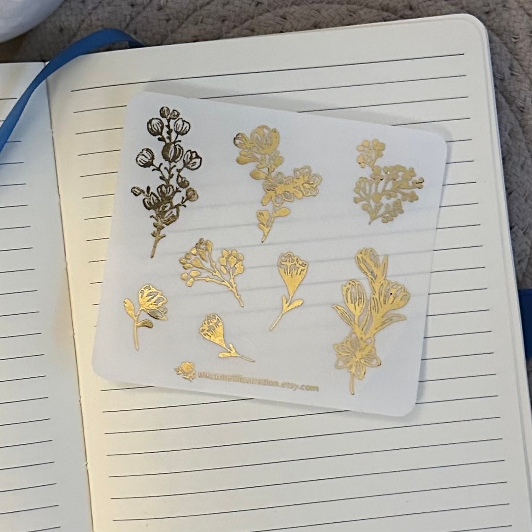 Gold Flower, Gold Sticker for Journal, Cute Sticker Flower, for Bullet ...