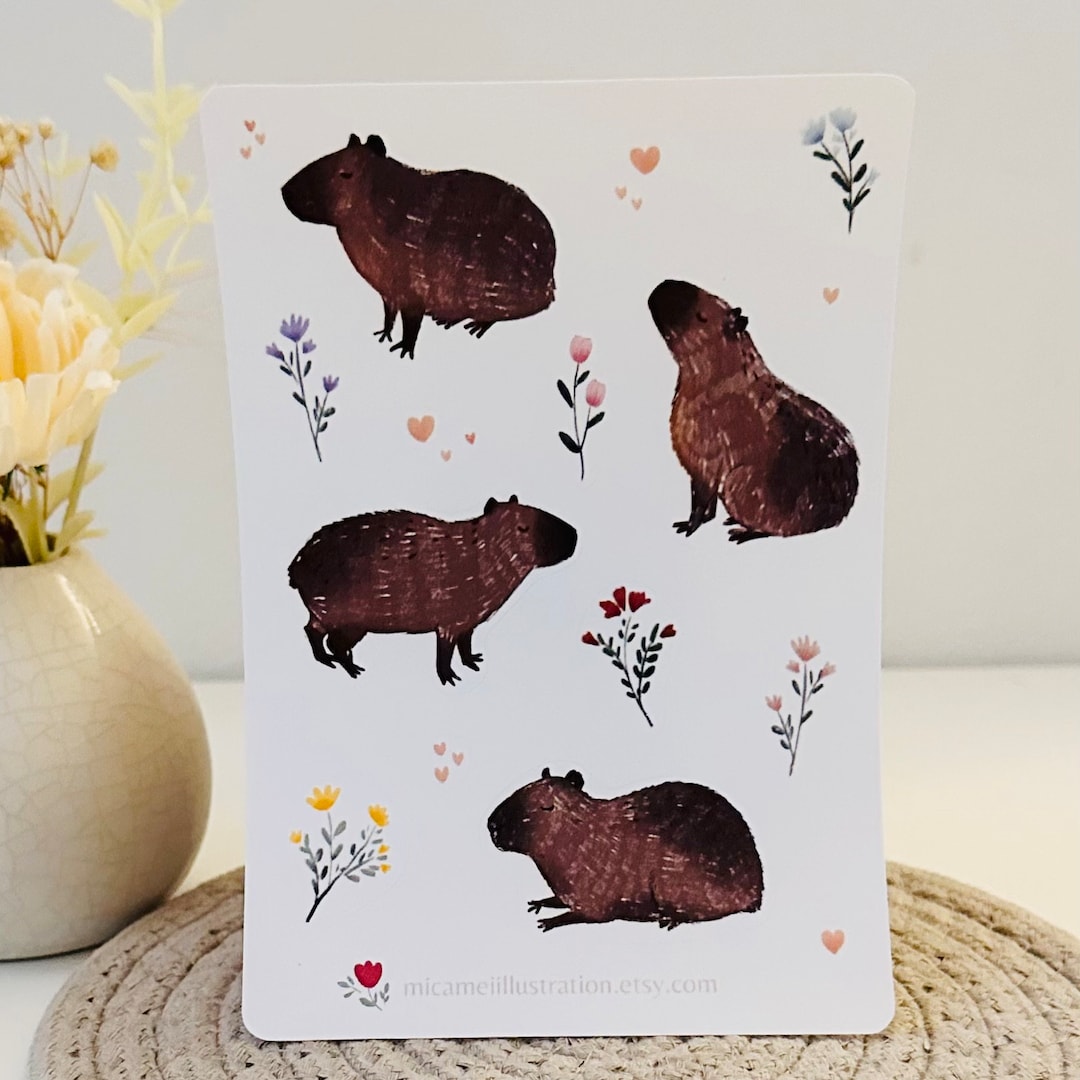 Capybara Sticker, Sticker for Journal Sticker Set Capybara, Bullet ...