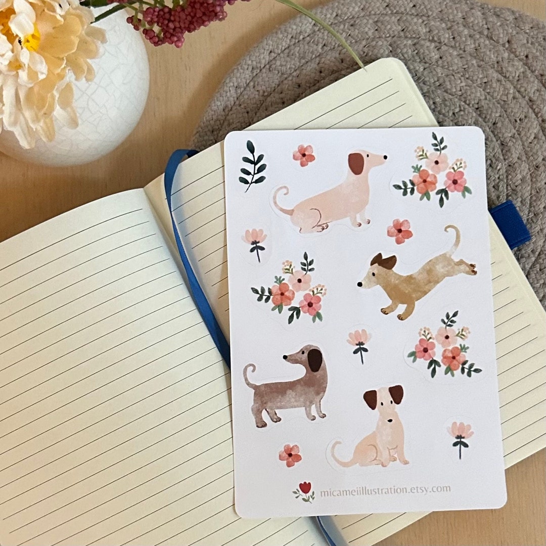 Wiener Dog Sticker, Sticker Collection, Vol 3, Sticker Sheet, Planner ...