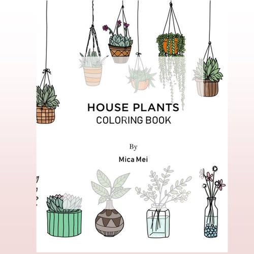 Plants Coloring Pages Printable Adult Plants Coloring Book | Etsy