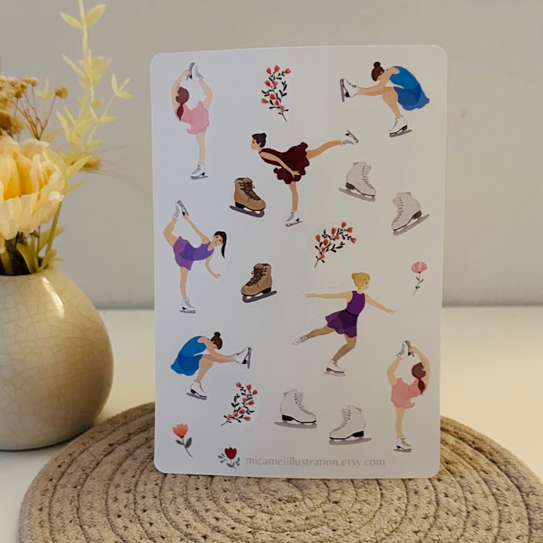 Ice Skater Sticker, Skater Sticker for Journal Sticker Set , Bullet ...