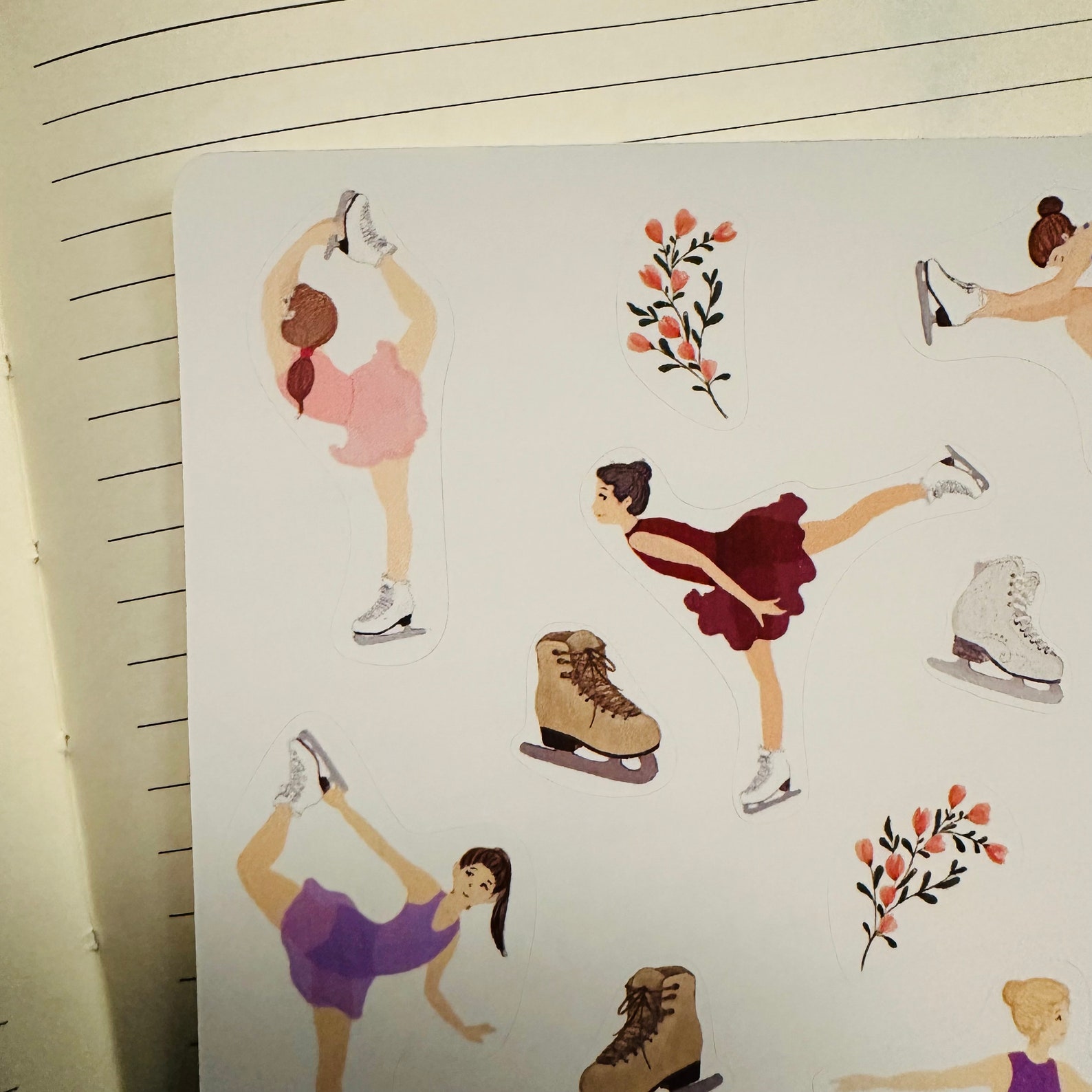 Ice Skater Sticker, Skater Sticker for Journal Sticker Set , Bullet ...