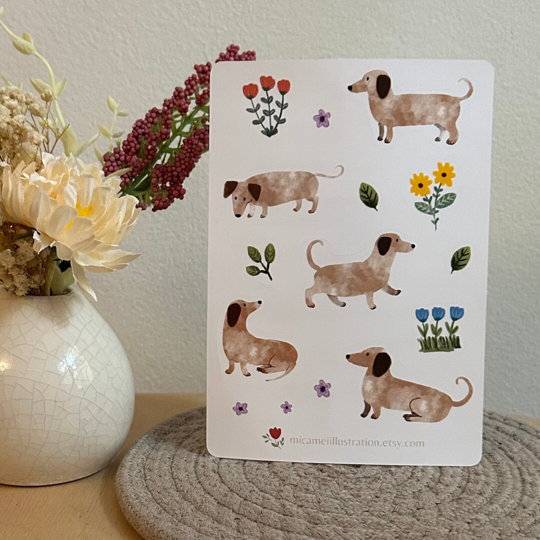 Dog Sticker Set for Bullet Journal Sticker Dachshund Sticker Sheet for ...