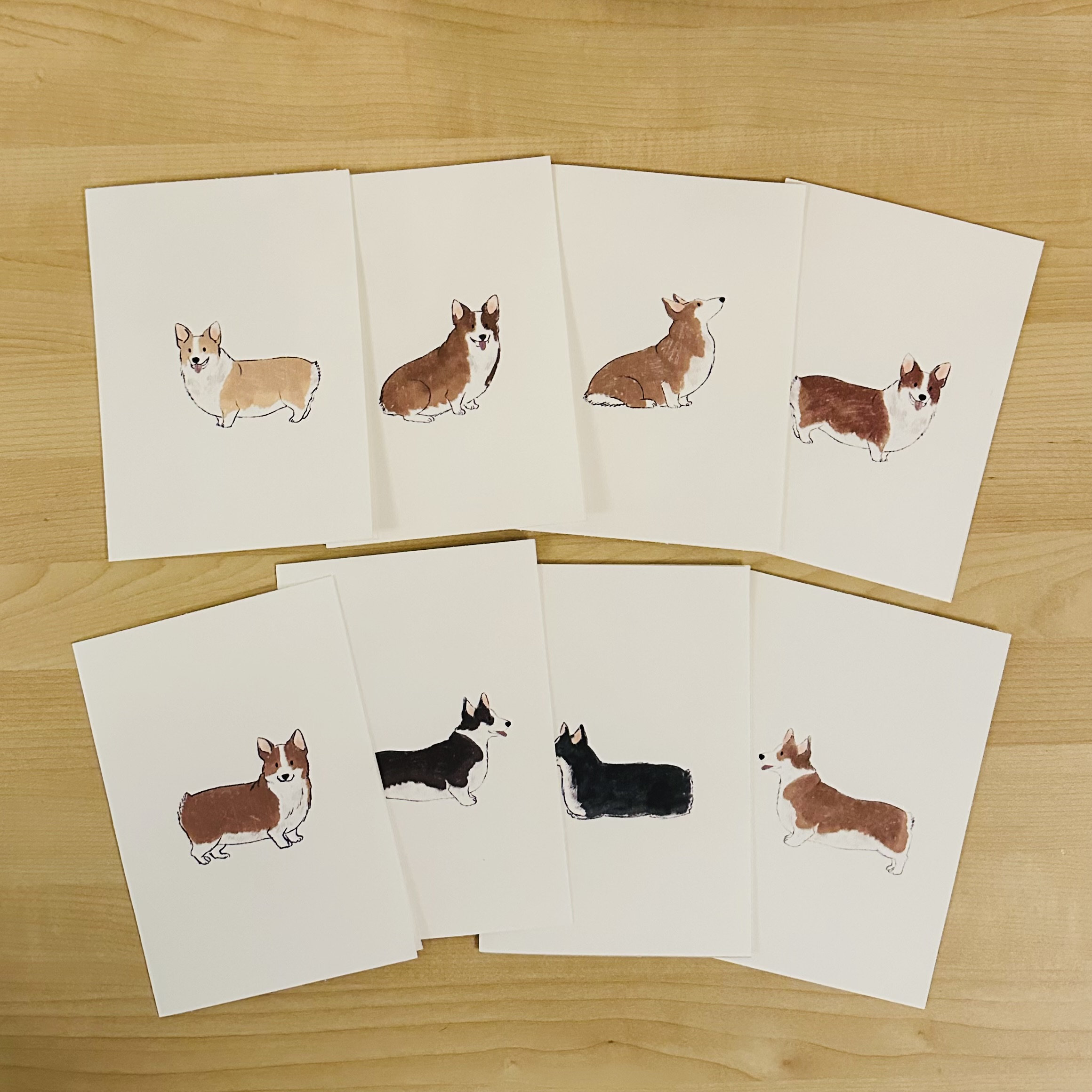 Corgi Cards Pack, Greeting Card, Corgi, Birthday, Card Greeting Corgi, Card, Birthday Postcard ...