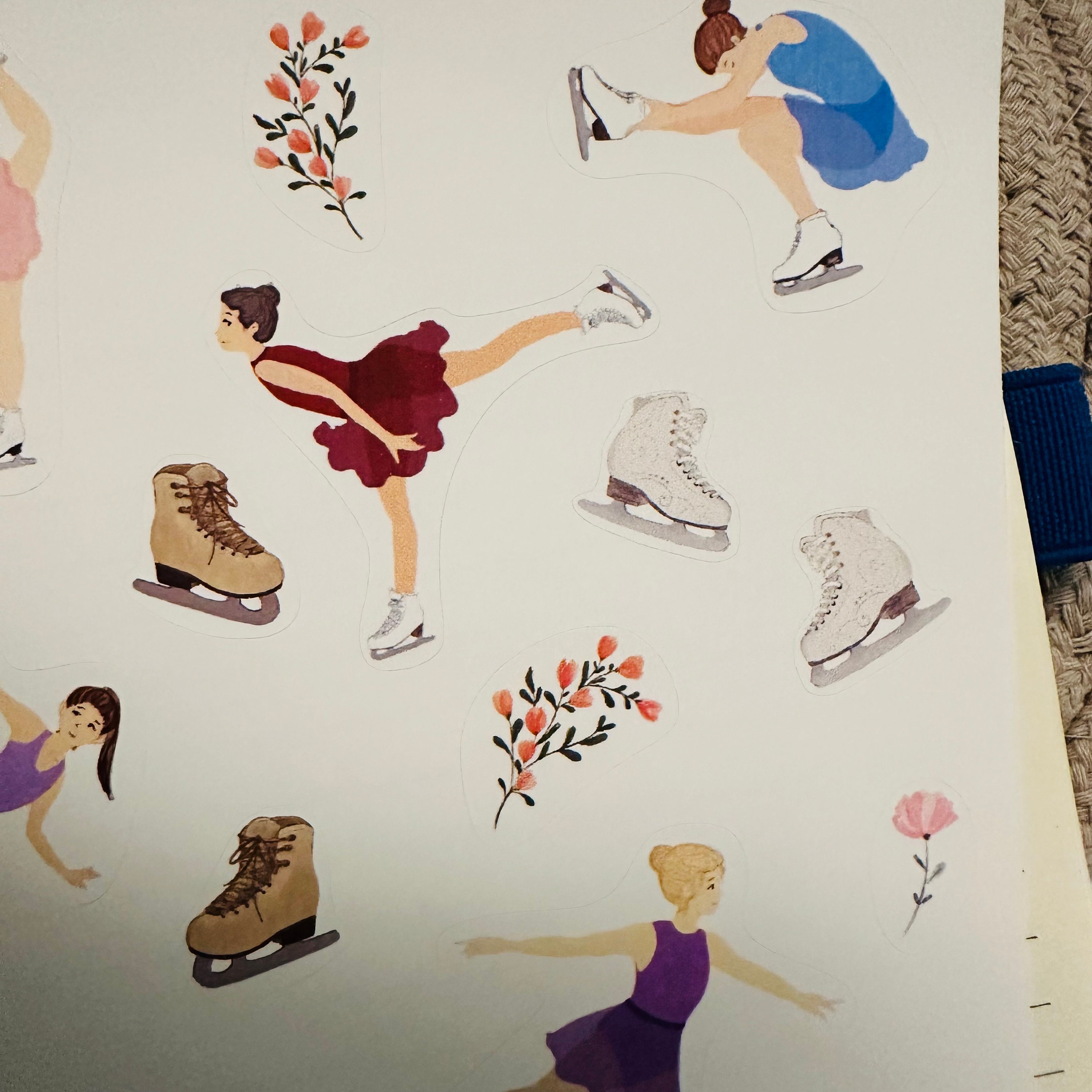 Ice Skater Sticker, Skater Sticker for Journal Sticker Set , Bullet ...
