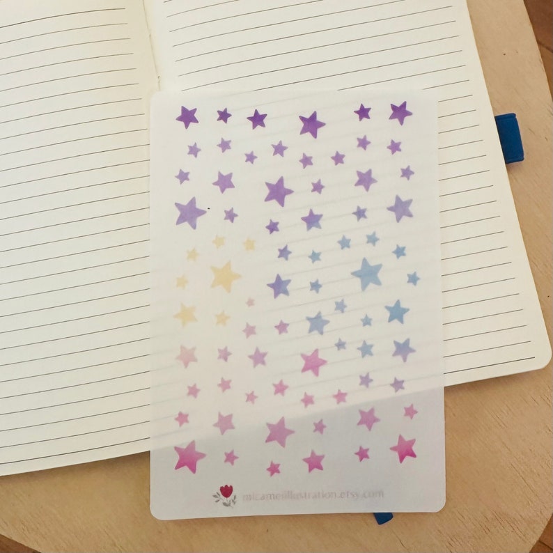 Cute Stars Sticker, Sticker Collection, Stars , Sticker Sheet, Star ...