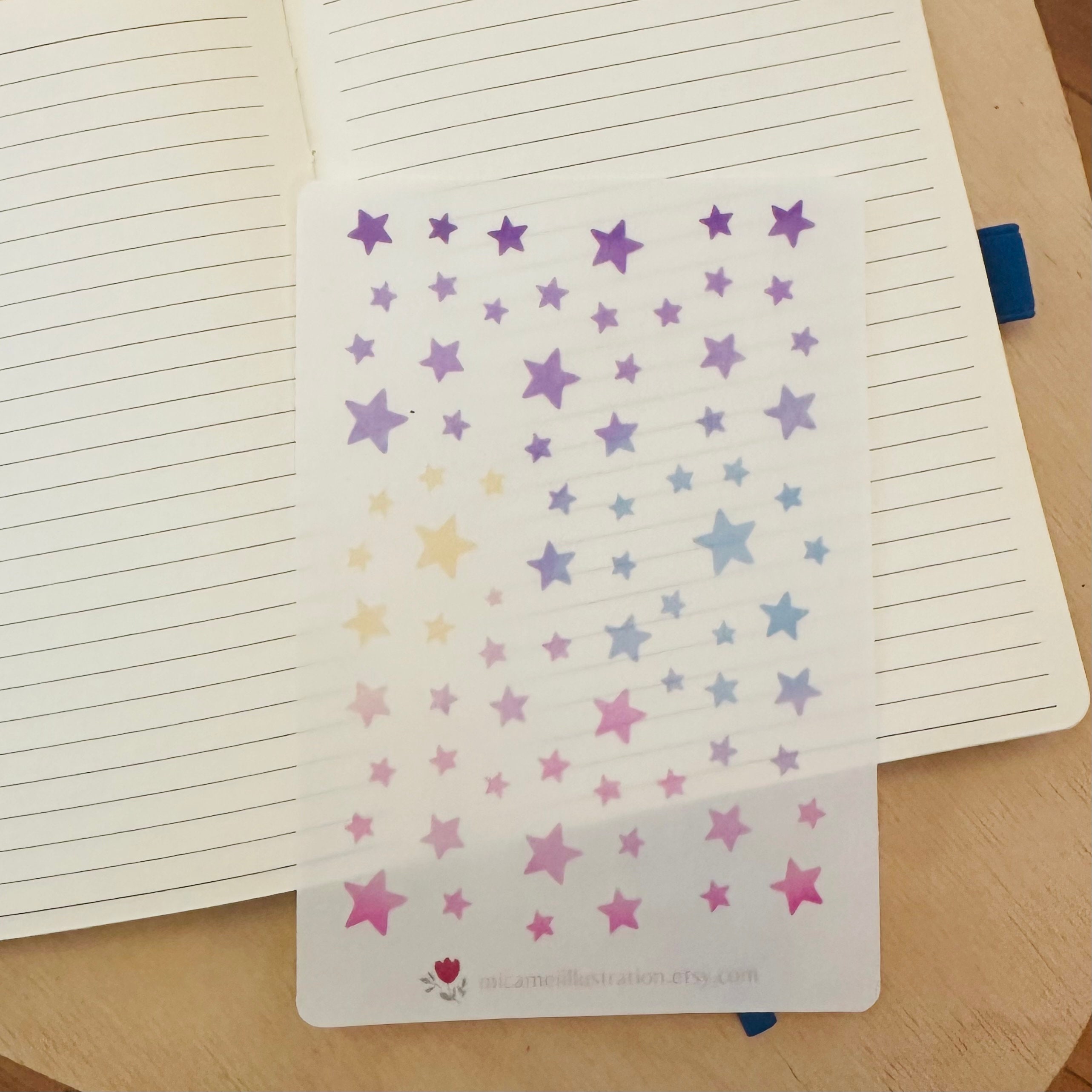 Cute Stars Sticker, Sticker Collection, Stars , Sticker Sheet, Star ...