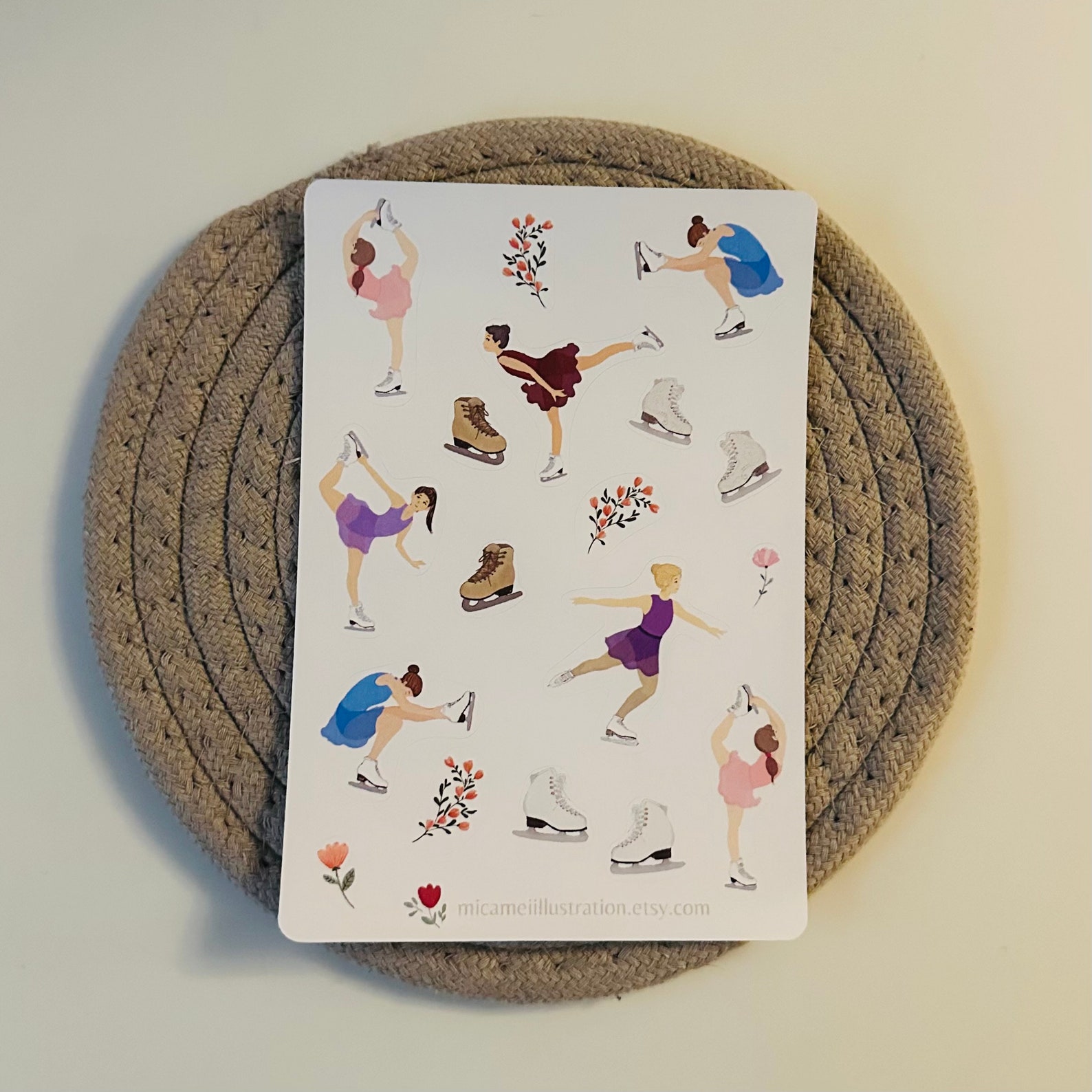 Ice Skater Sticker, Skater Sticker for Journal Sticker Set , Bullet ...