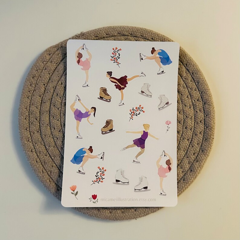 Ice Skater Sticker, Skater Sticker for Journal Sticker Set , Bullet ...