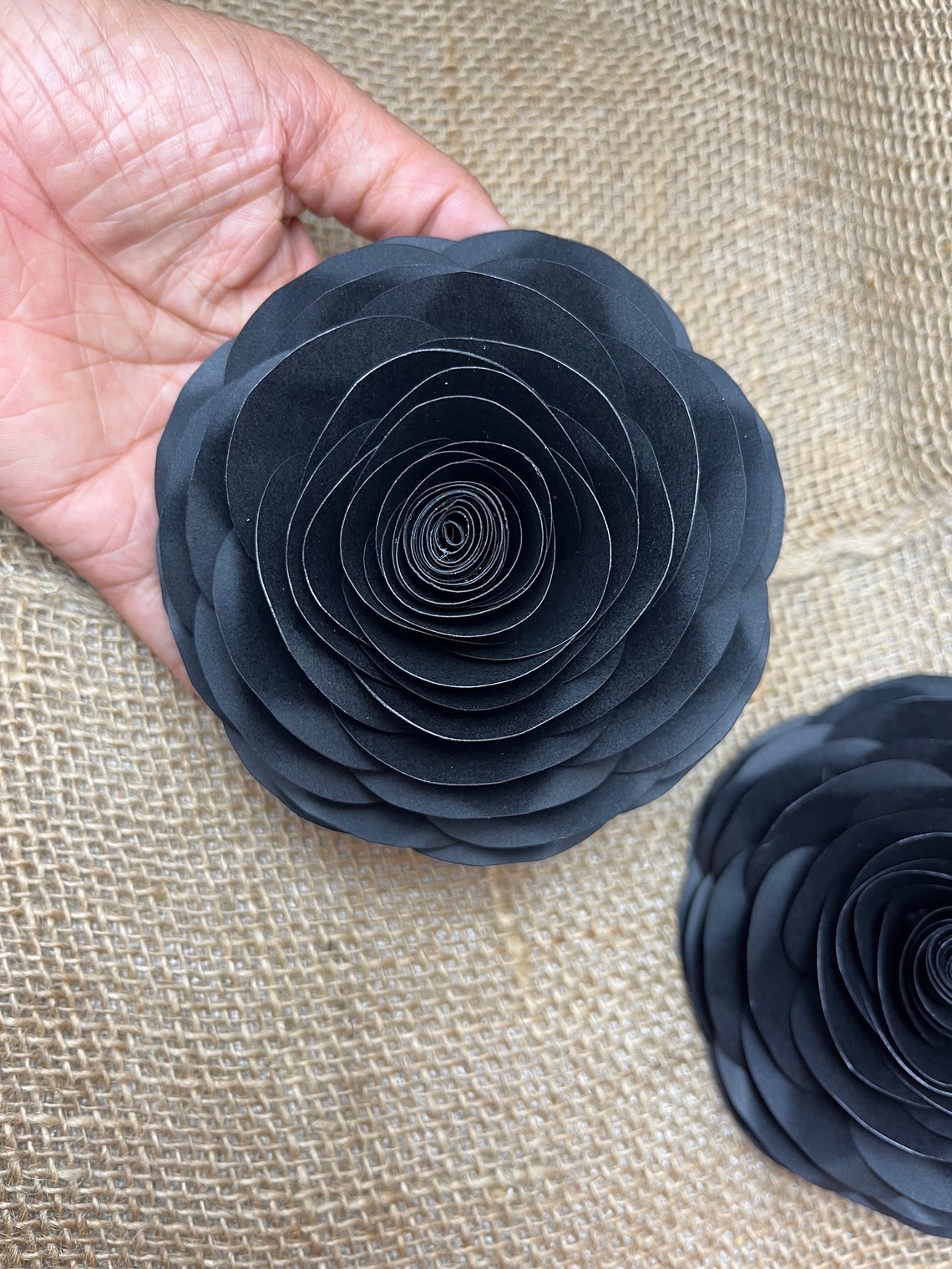5" Black Paper Flowers: Party Decorations - Etsy