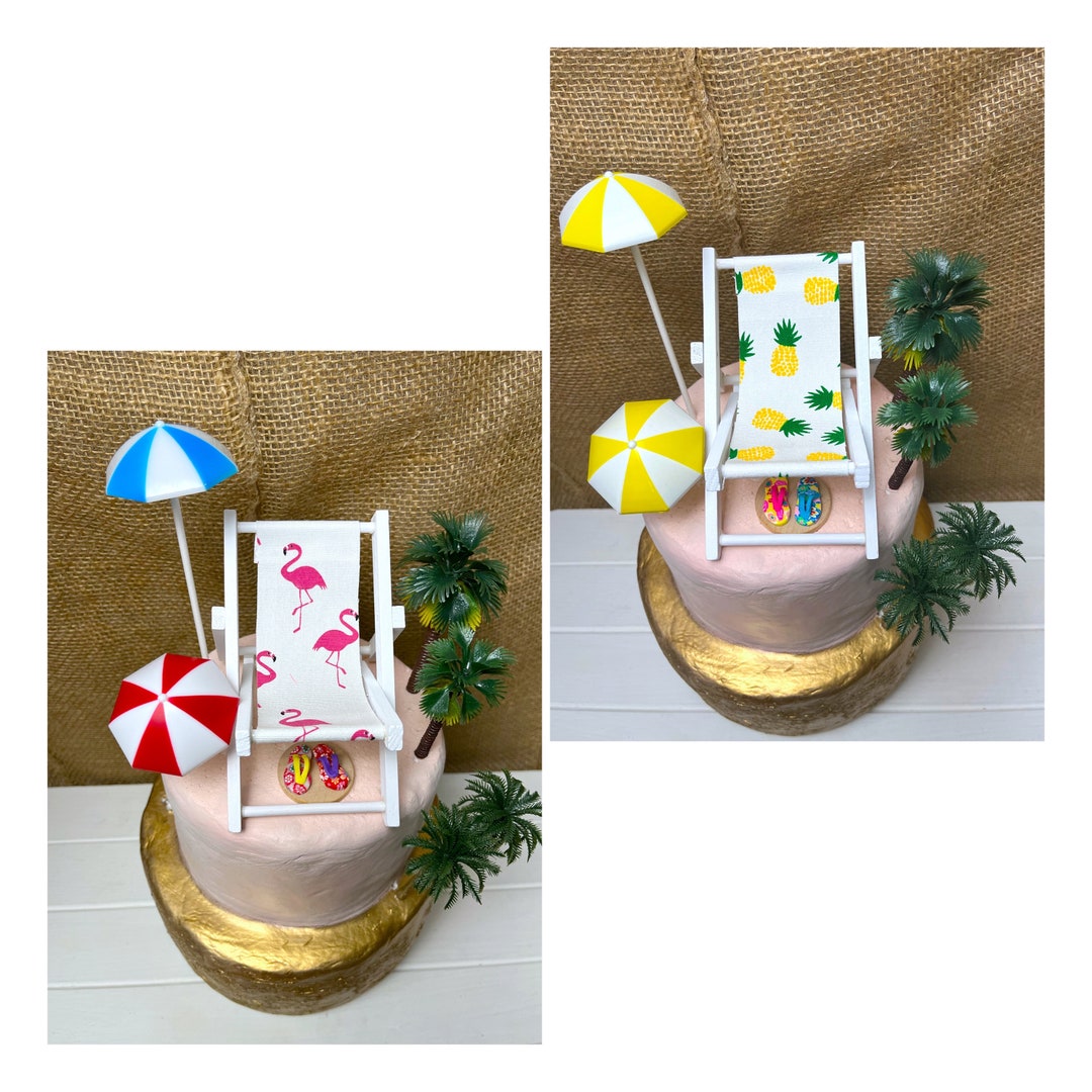 Tropical Cake Decoration, Cake Topper, Palm Cake Topper, Umbrellas Cake ...