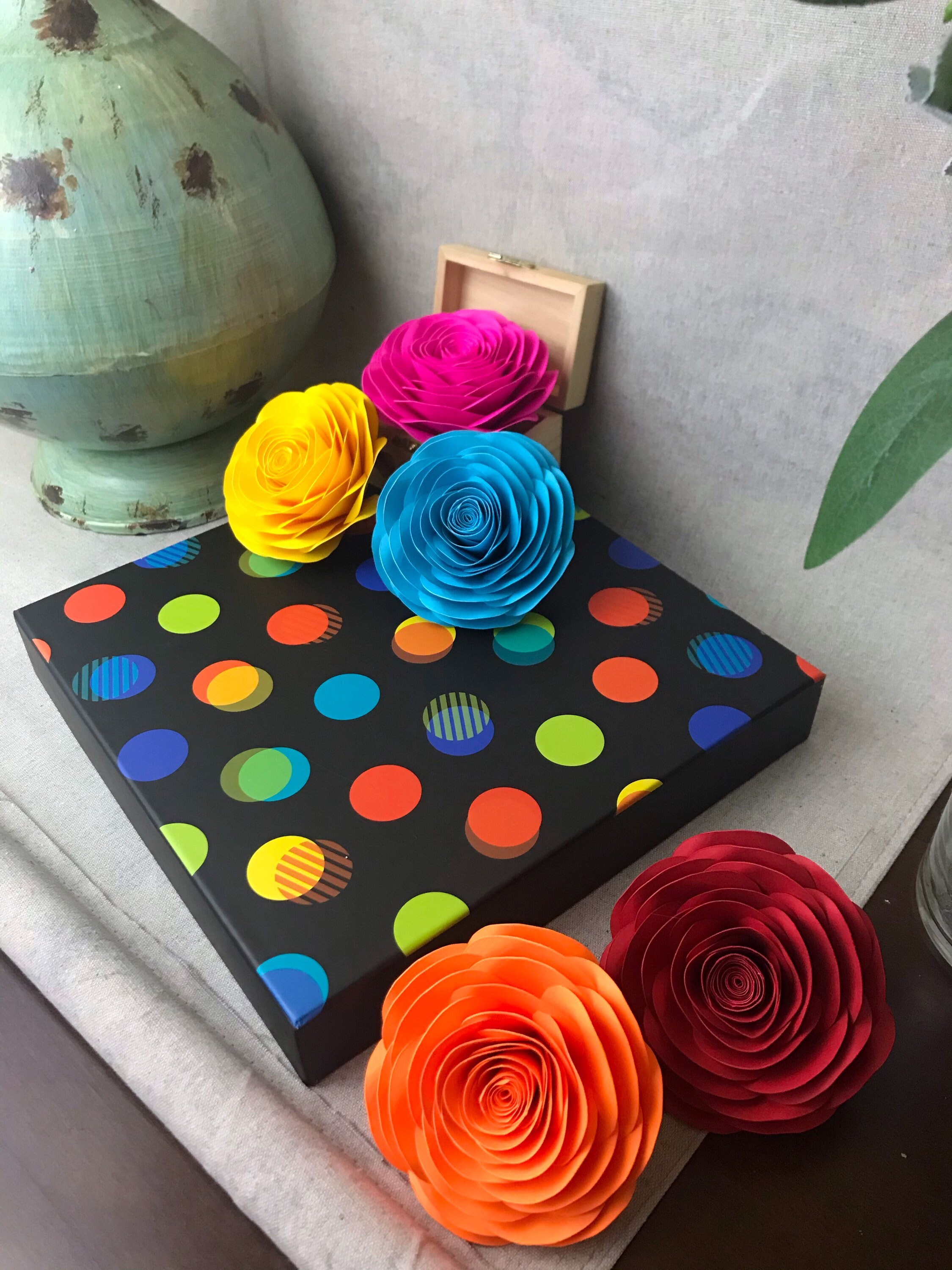 4x4 Rainbow Paper Flowers / Unicorn Flowers/ Colorful Paper Flowers ...