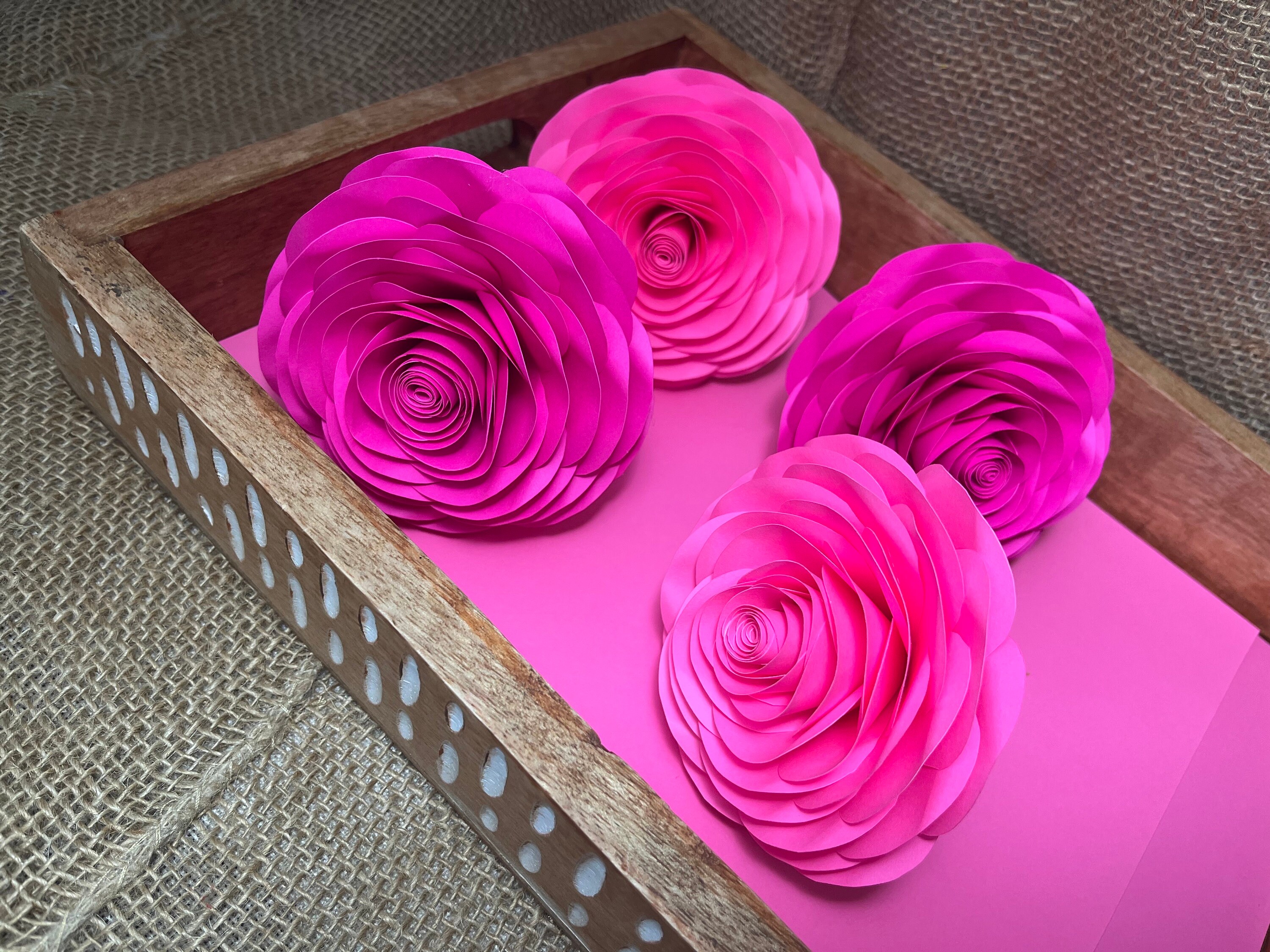 4x4 Pink and Hot Pink Rose Cake Topper Colorful Paper - Etsy