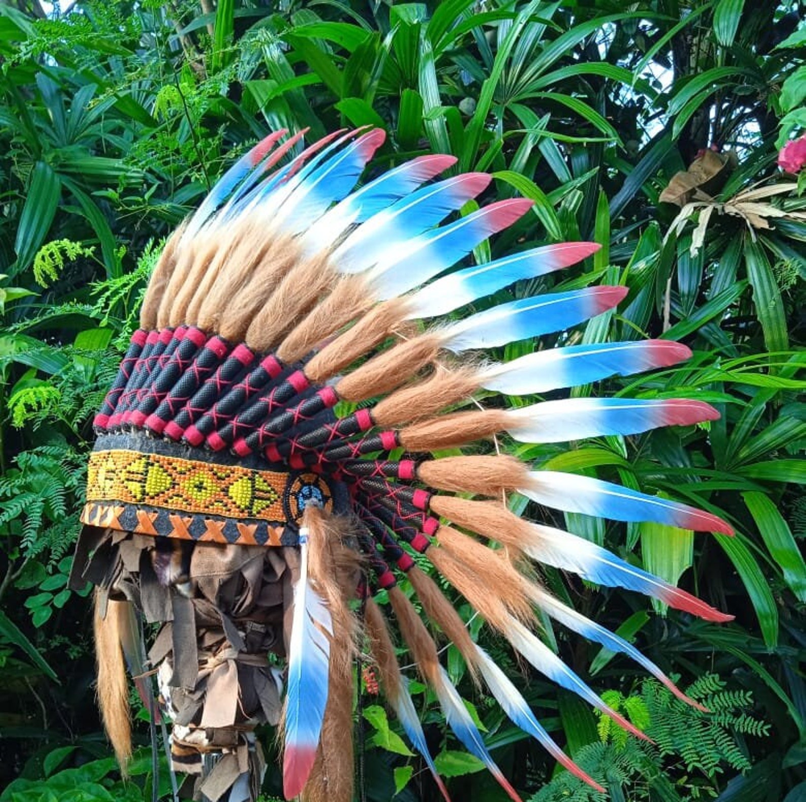 Indian Chief Warbonnet Costume Native American Headdress Style, Indian ...