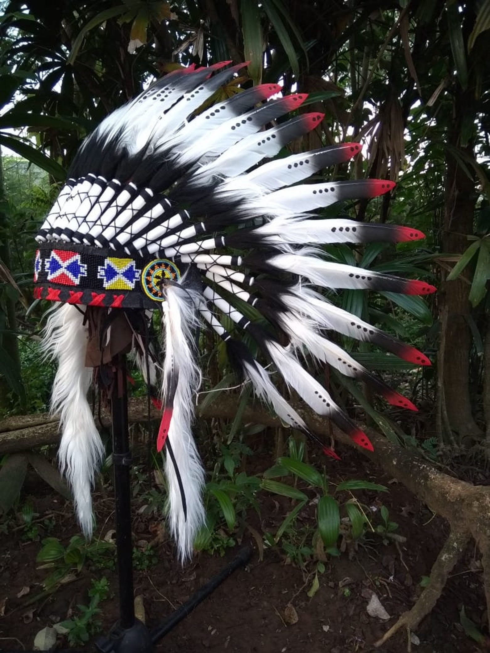 Custom Order Real Feather Chief Indian Headdress Replica, Native ...