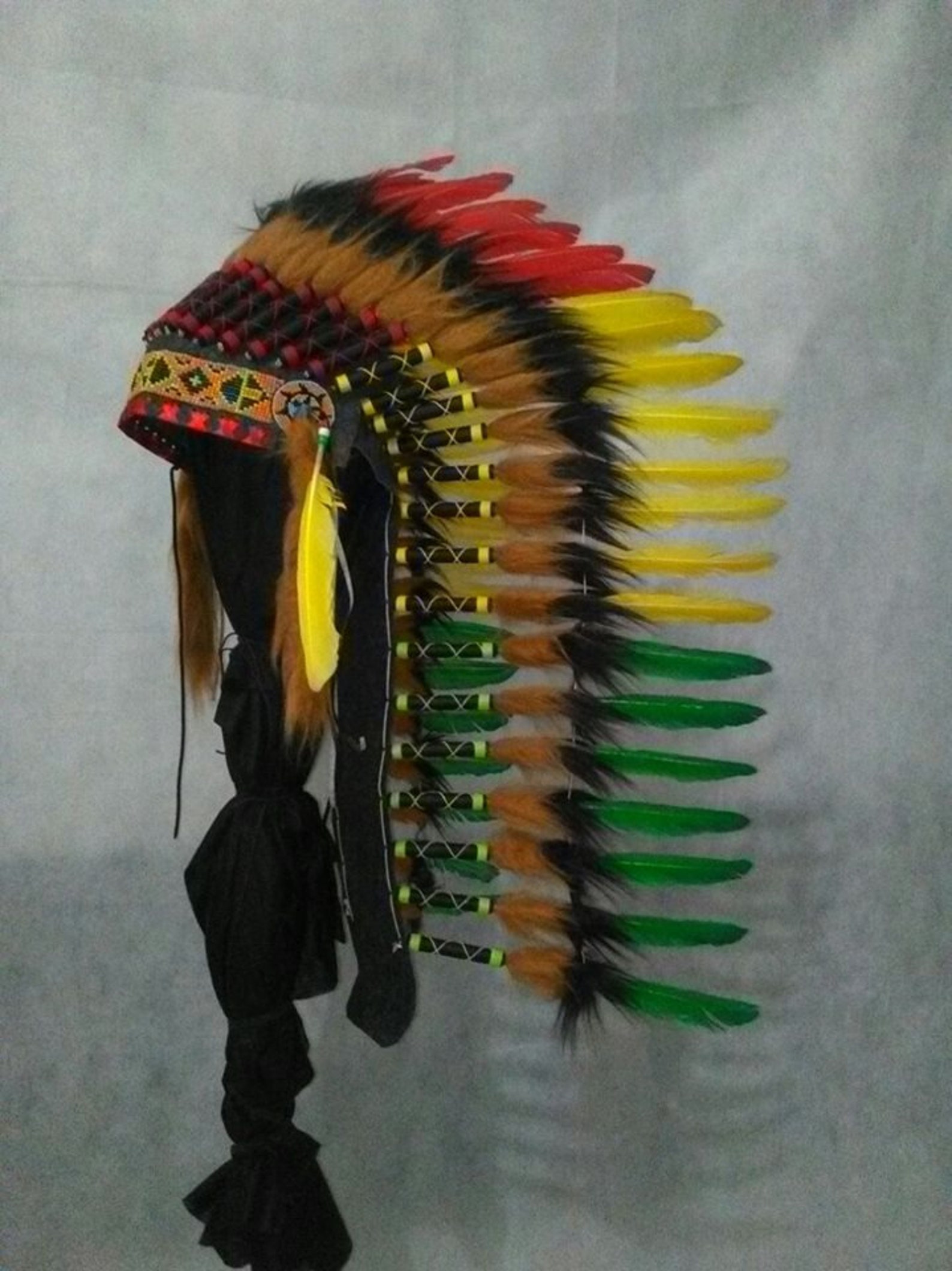 Indian headdress replica Feather headpiece Native American | Etsy