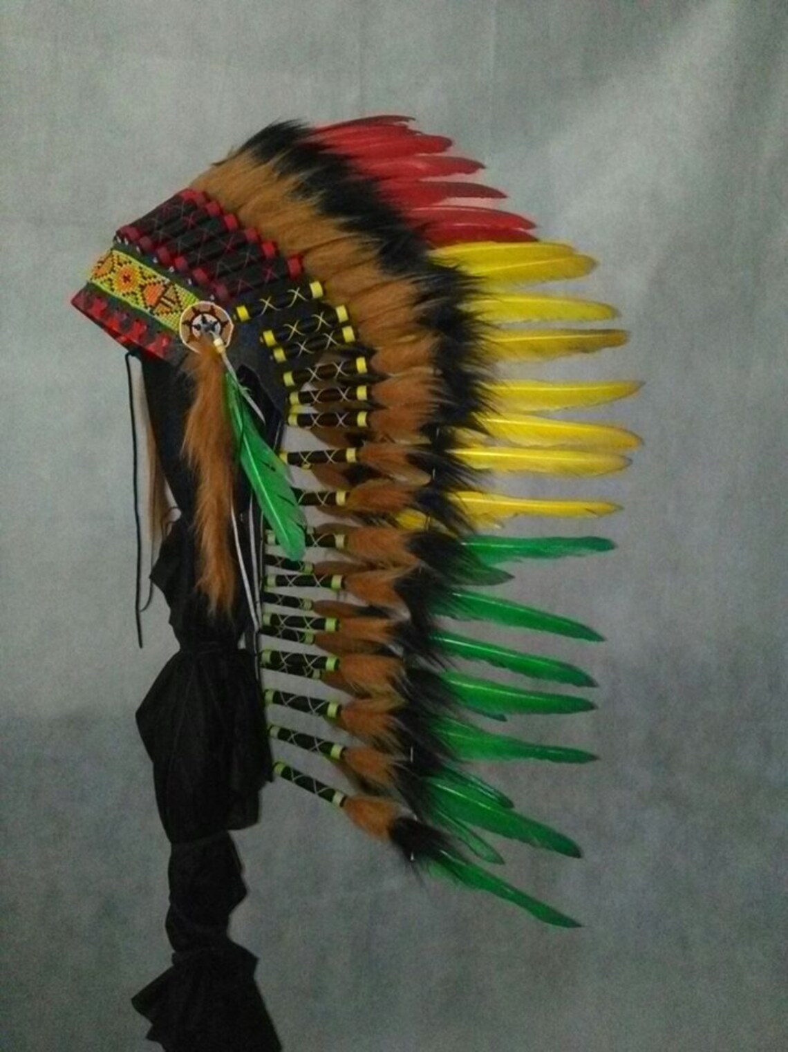 Indian Headdress Replica, Medium Feather Headdress, Native American ...