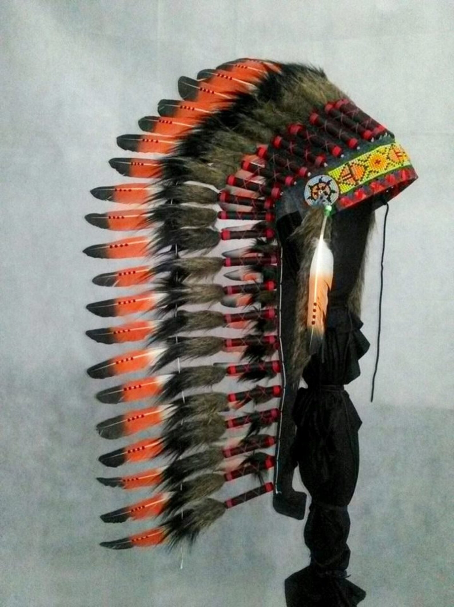 Indian Headdress Replica Indian Headpiece Style Medium | Etsy