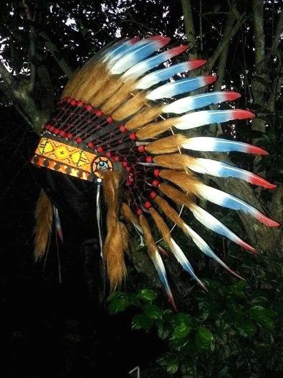 Indian Chief Warbonnet Costume Native American Headdress | Etsy