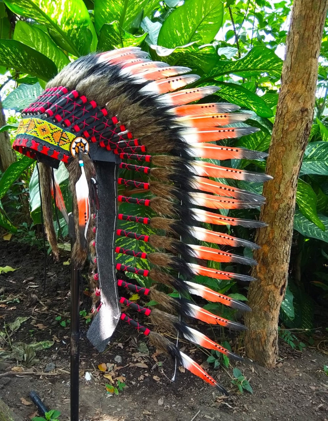 Indian Headdress Replica Indian Headpiece Style Medium - Etsy