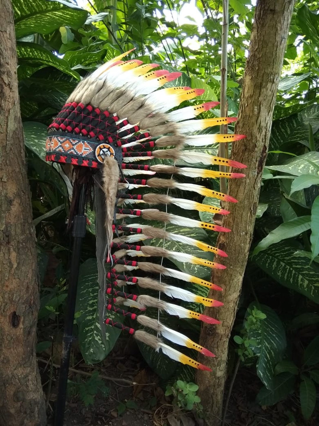 Indian Headdress Replica, Native American Warbonnet Style, Chief Indian ...