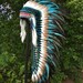 Blue Indian Headdress Replica/custom Order, Long Length Indian ...
