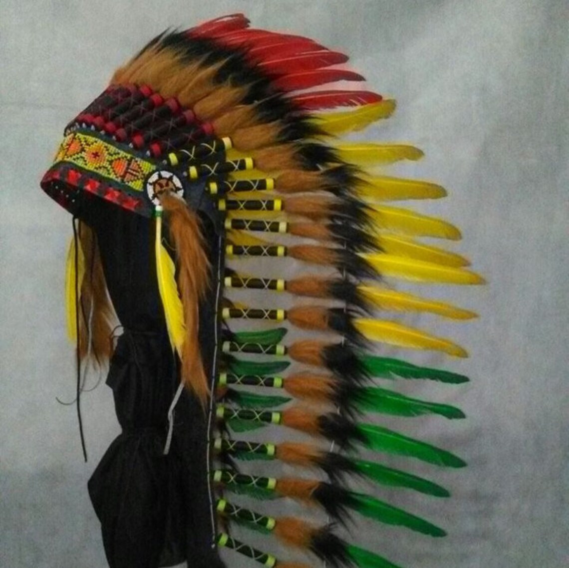 Indian Headdress Replica, Medium Feather Headdress, Native American ...