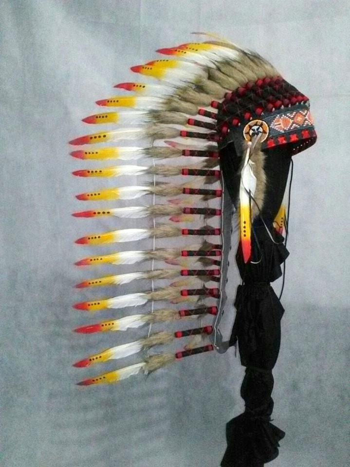Indian Headdress Replica, Native American Warbonnet Style, Chief Indian ...