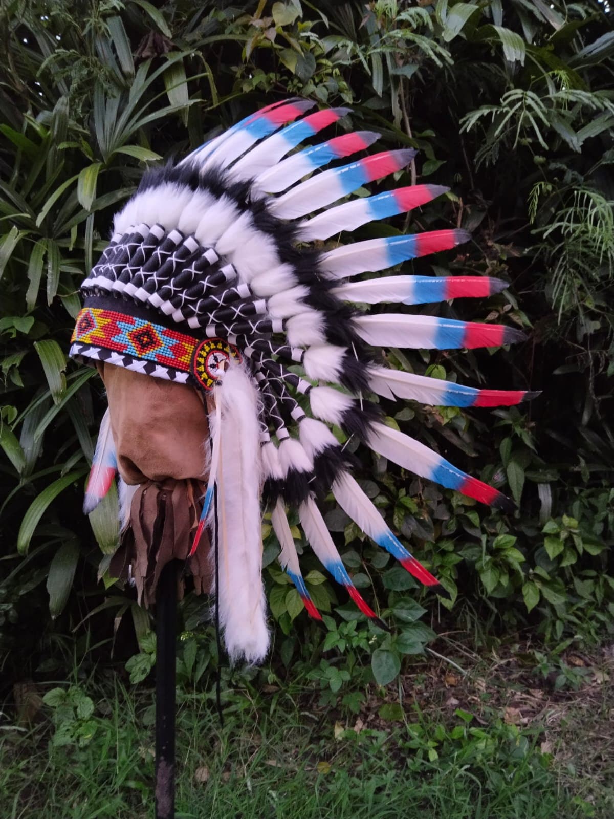 Custom Order Real Feather Chief Indian Headdress Replica, Native ...