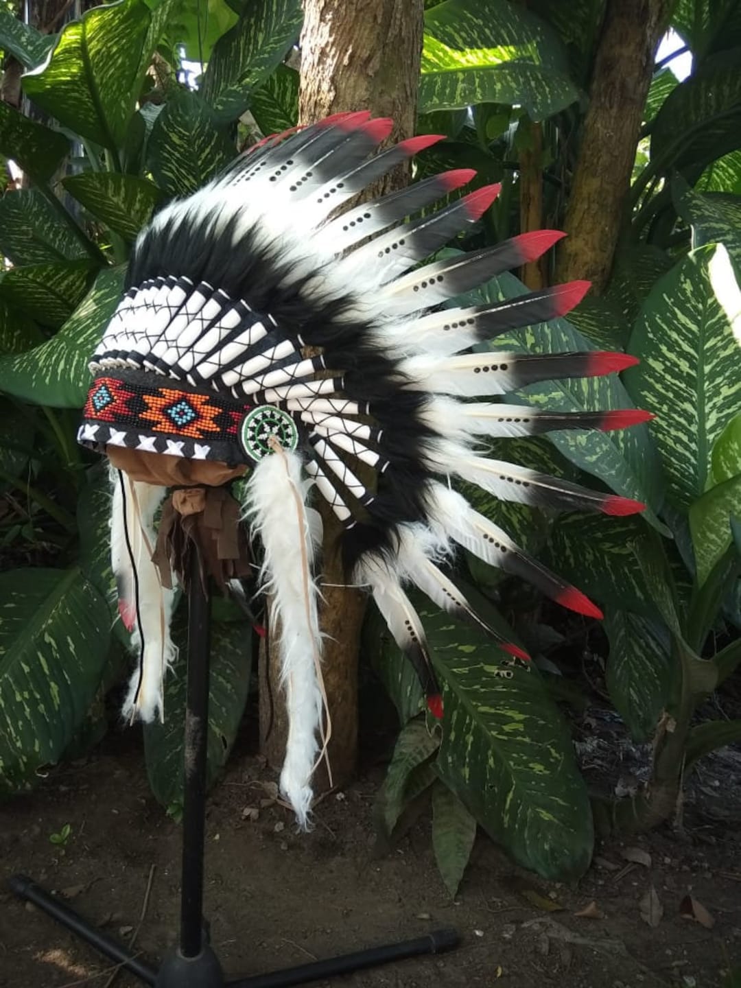 Custom Order Real Feather Chief Indian Headdress Replica, Native ...