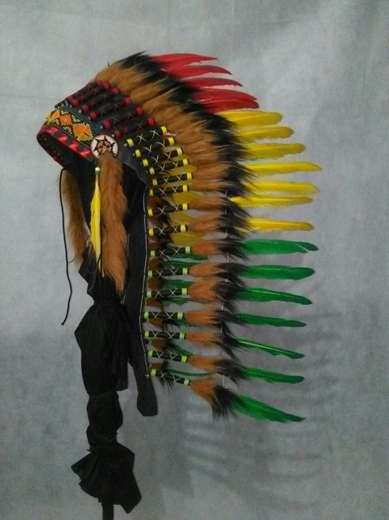 Indian Headdress Replica, Medium Feather Headdress, Native American ...
