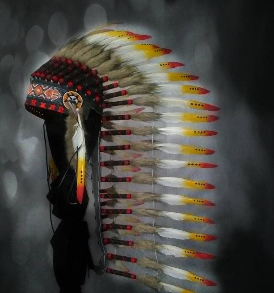 Indian Headdress Replica, Native American Warbonnet Style, Chief Indian ...