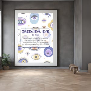 EVIL EYE Wall Art PRINTABLE Greek Mati Definition Positive Affirmation ...