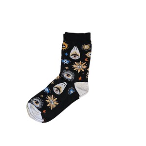 Socks With EVIL EYE Embroidery Cozy Cute Casual Unisex Xmas Crew Socks ...