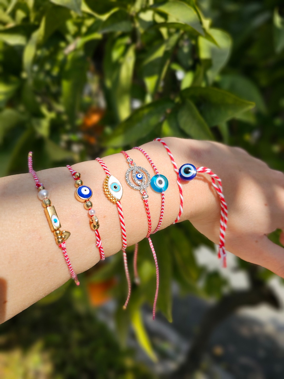 Martenitsa Bracelet With EVIL EYE Charm Μαρτιάτικο Spring March Martis ...