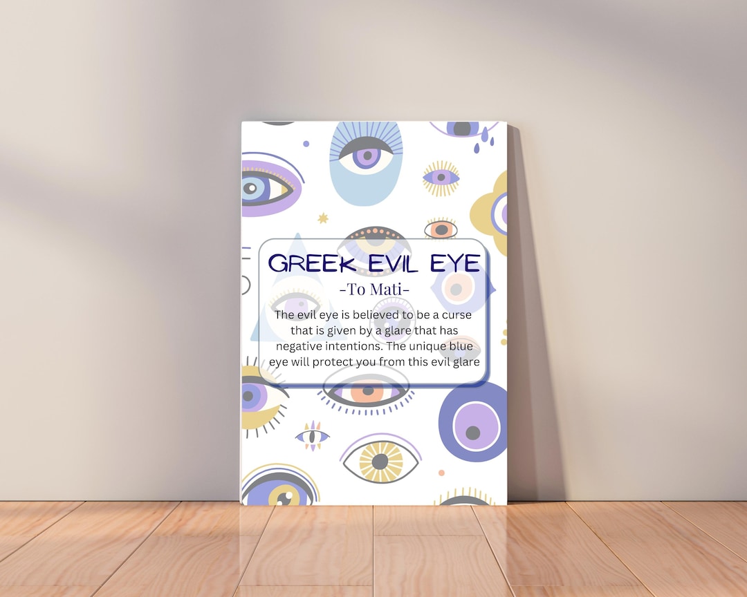 EVIL EYE Wall Art PRINTABLE Greek Mati Definition Positive Affirmation ...
