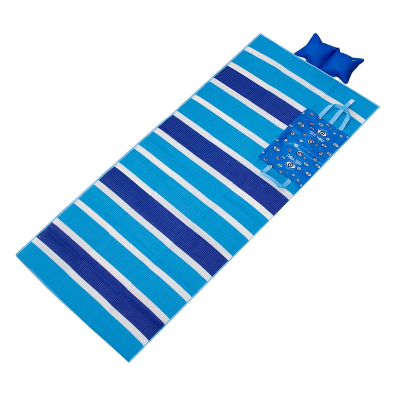 Foldable Beach Mat With Pillow Evil Eye Print for Beach Camping Grass ...