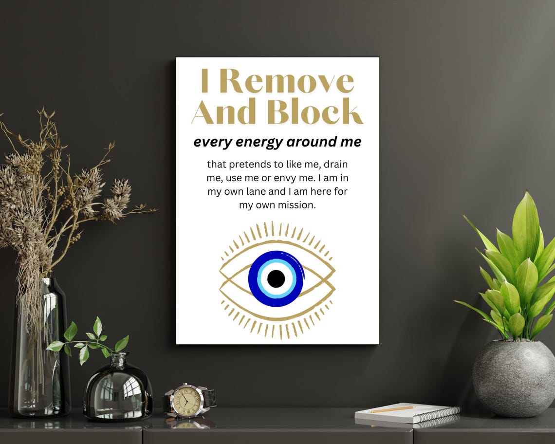 EVIL EYE Wall Art PRINTABLE I Remove Block Spiritual Quote Minimalist ...