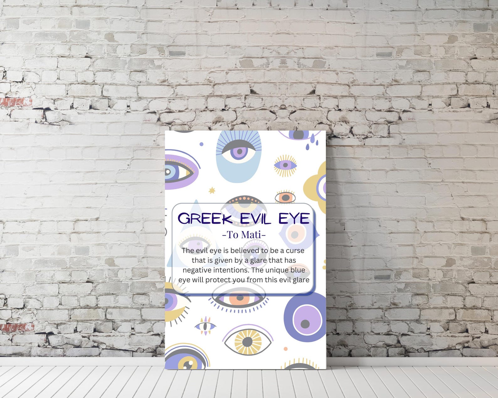 EVIL EYE Wall Art PRINTABLE Greek Mati Definition Positive Affirmation ...