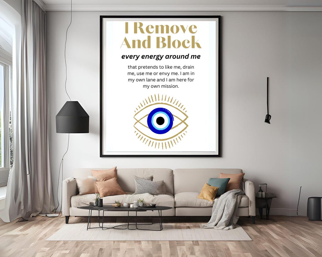 EVIL EYE Wall Art PRINTABLE I Remove Block Spiritual Quote Minimalist ...