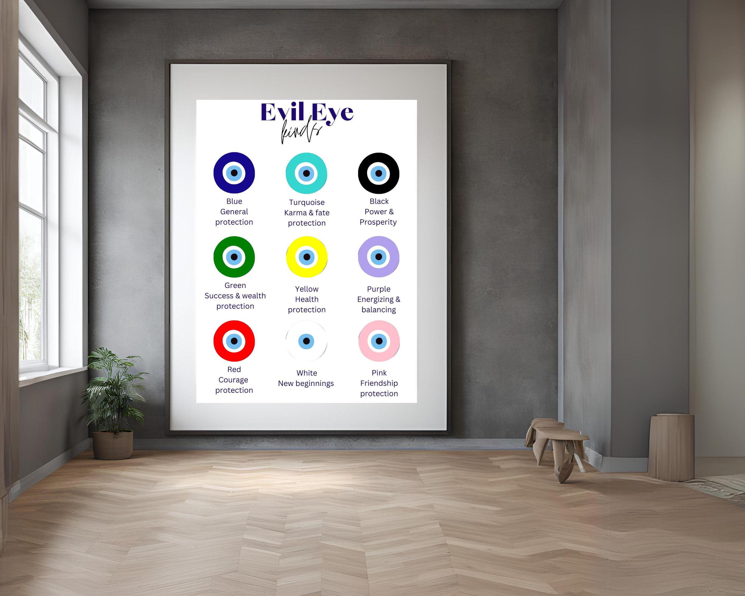 EVIL EYE Kinds PRINTABLE Wall Art Spiritual Protection Sign Minimalist ...