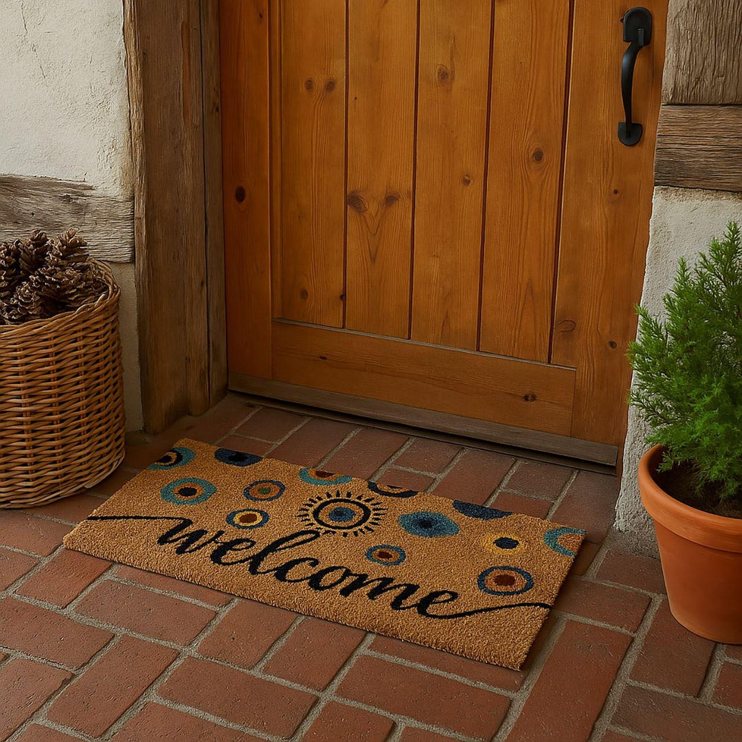 EVIL EYE Doormat Welcome Home Boho Spiritual Rustic Greek Minimalist ...