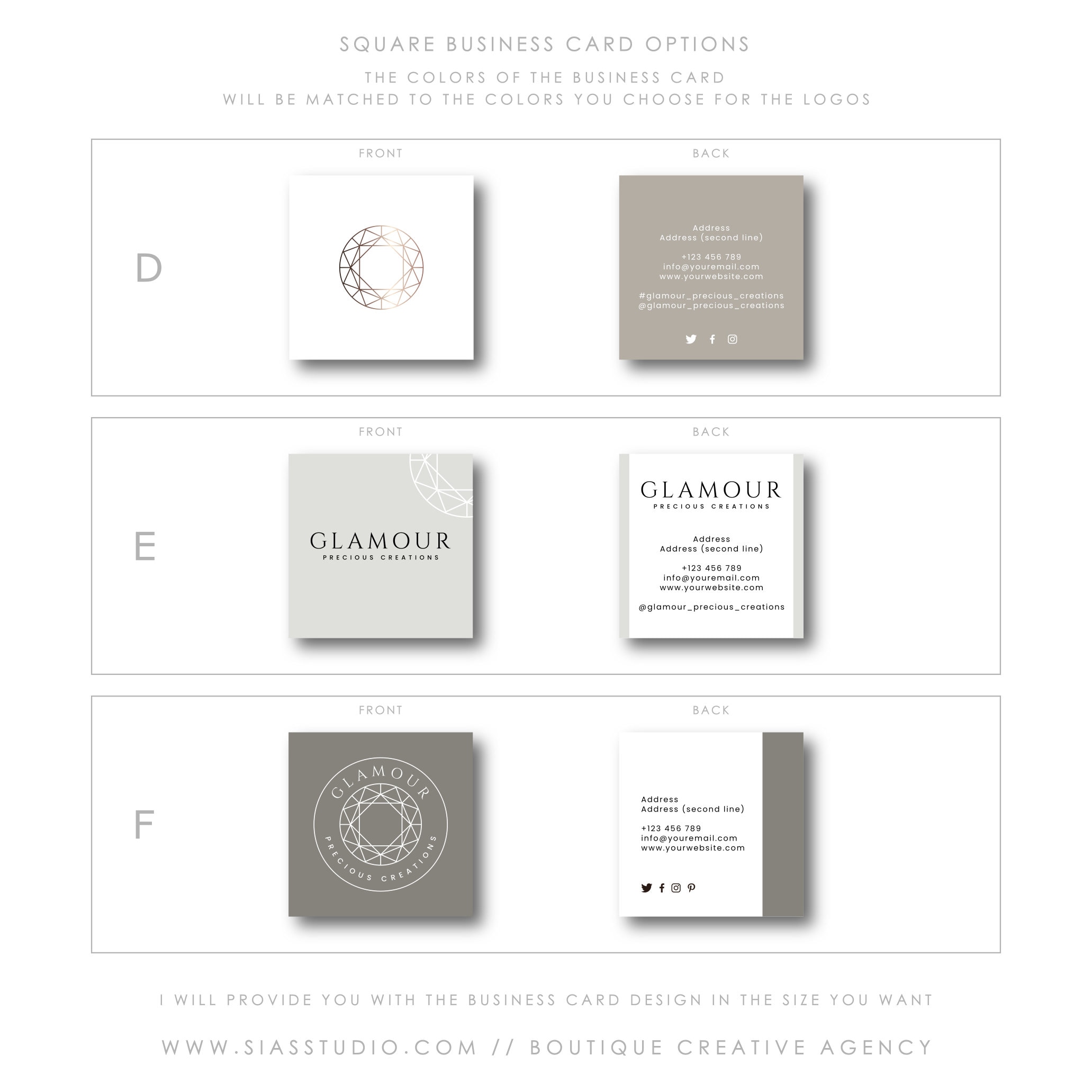 Glamour Logo, Elegant Branding Package, Jewelry Logo, Business Logo ...