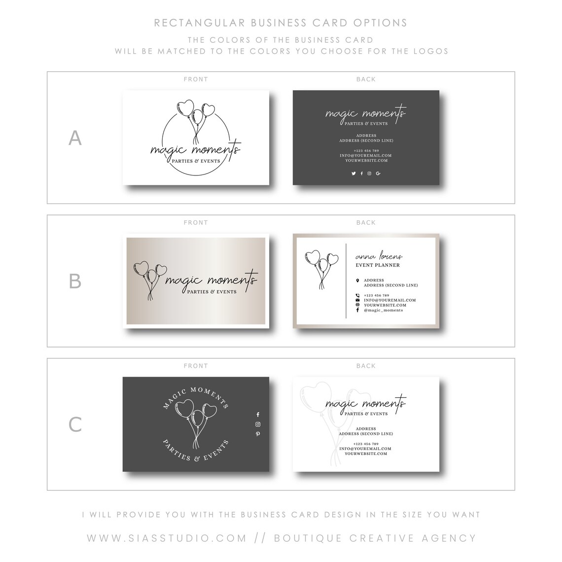 Customizable Branding Package, Logo Design Kit, Parties and Events Logo ...