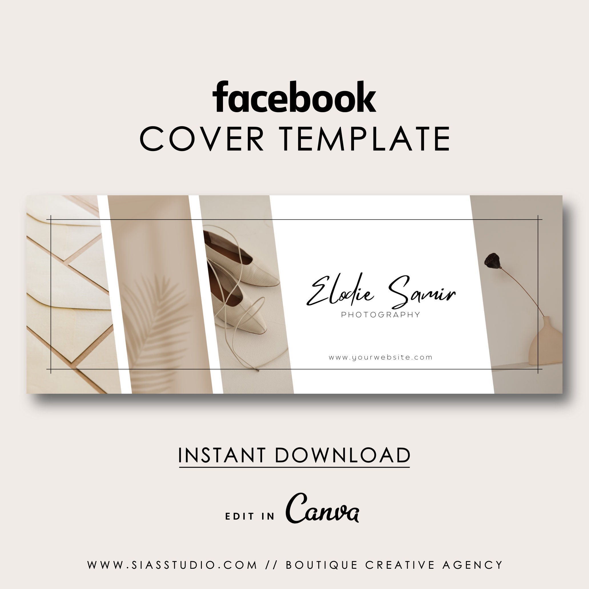 Facebook Cover Template for Canva, Customizable Facebook Cover ...