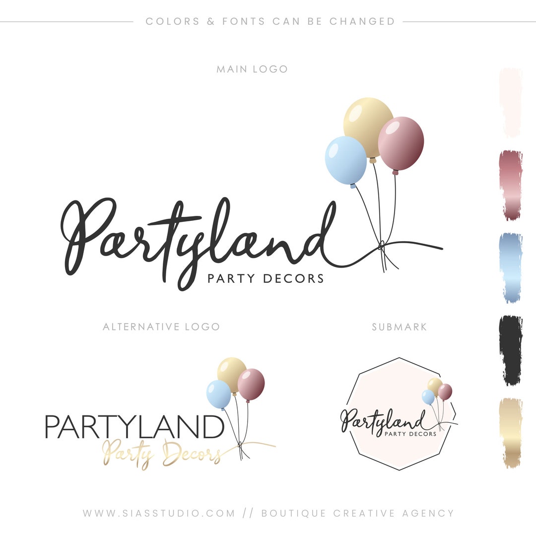 Premade Branding Package, Logo Design Kit, Logo for Events and Parties ...