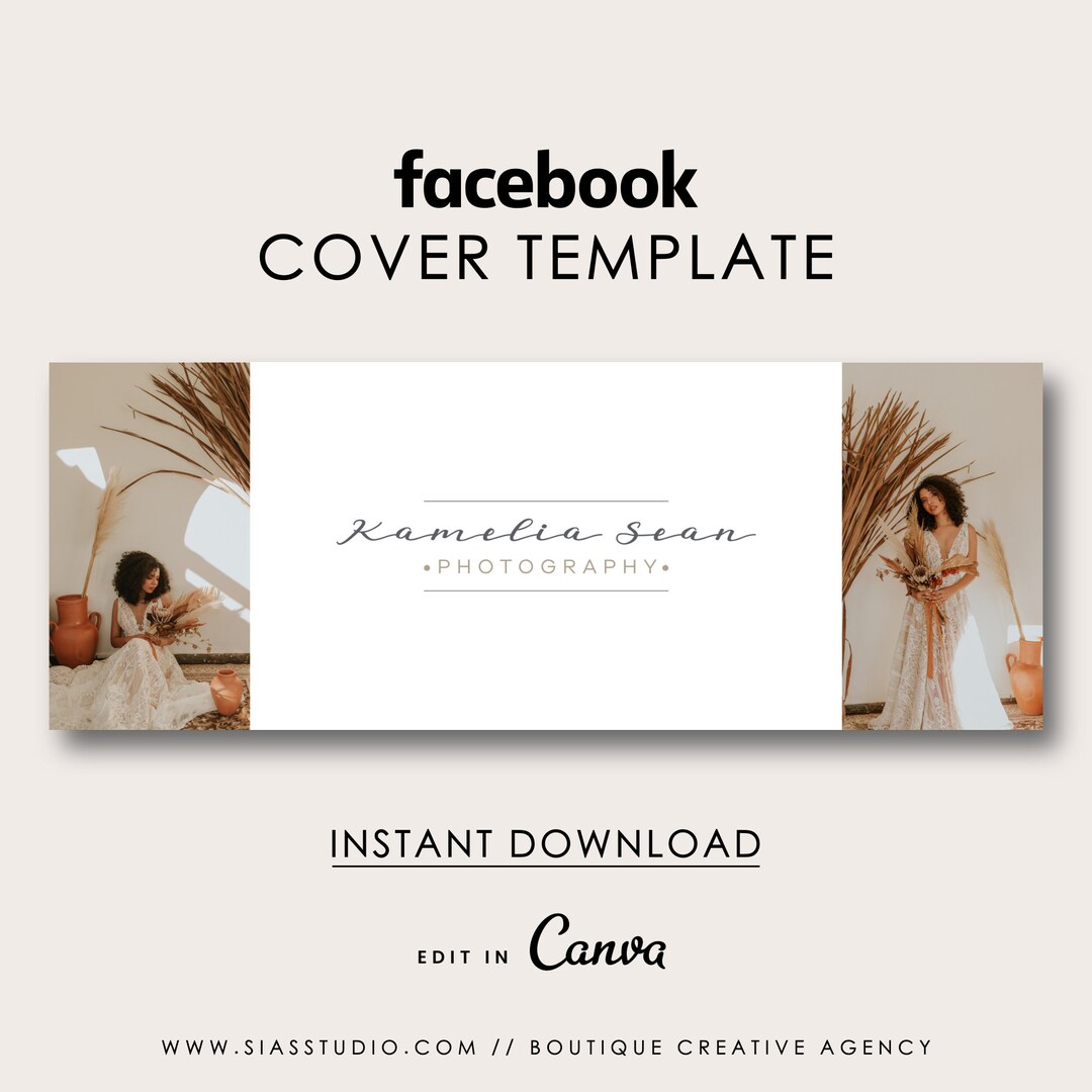 Facebook Cover Template for Canva, Customizable Facebook Cover ...