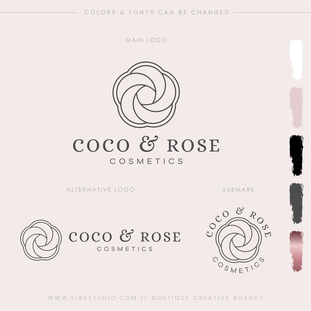 Beauty Logo Design, Cosmetics Logo, Modern Logo Package, Floral ...